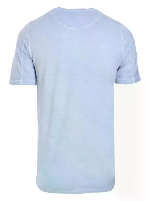 120% Lino Mélange-effect Crew-neck T-shirt - Blue