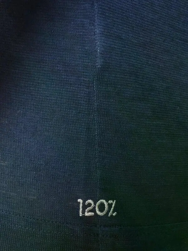 120% Lino Mélange-effect Crew-neck T-shirt - Blue