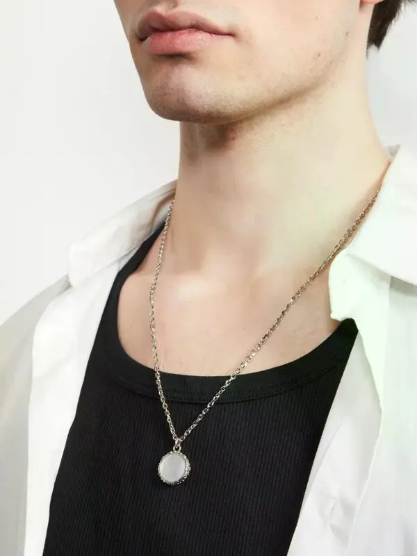 Emanuele Bicocchi Mother Of Pearl Amulet Necklace - Silver