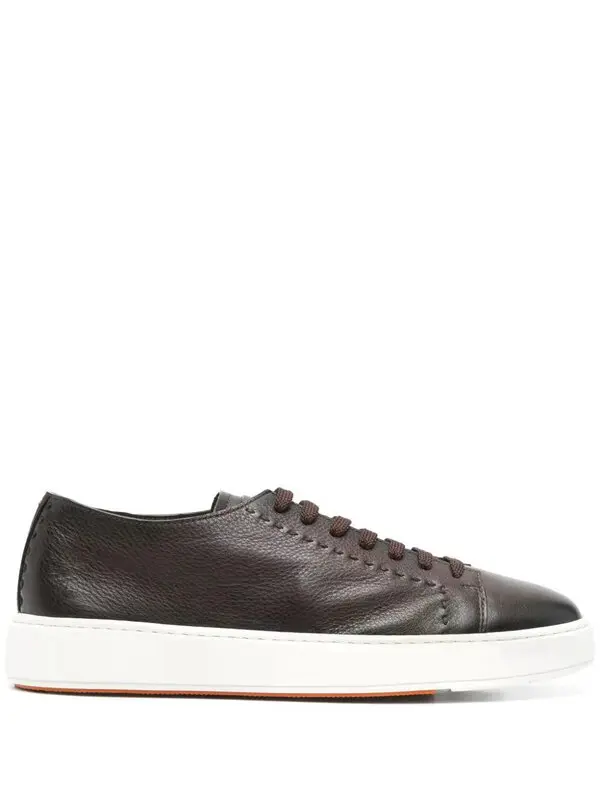 Santoni Leather Sneakers - Brown
