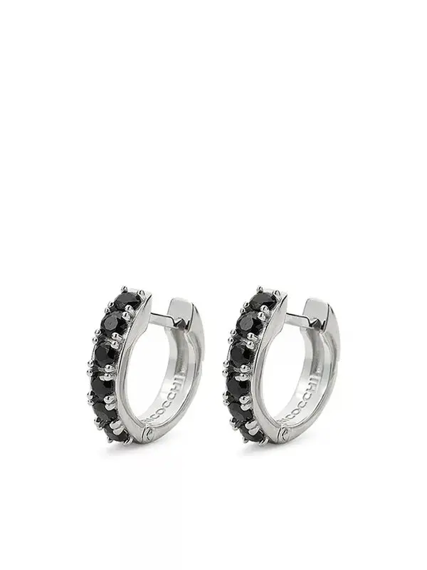 Emanuele Bicocchi Logo-engraved Hoop Earrings - Black