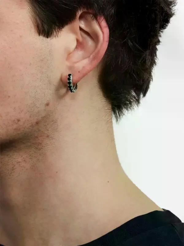 Emanuele Bicocchi Logo-engraved Hoop Earrings - Black