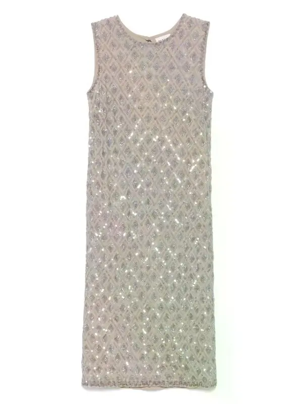 P.a.r.o.s.h Sequin-embellished Midi Dress - Neutrals