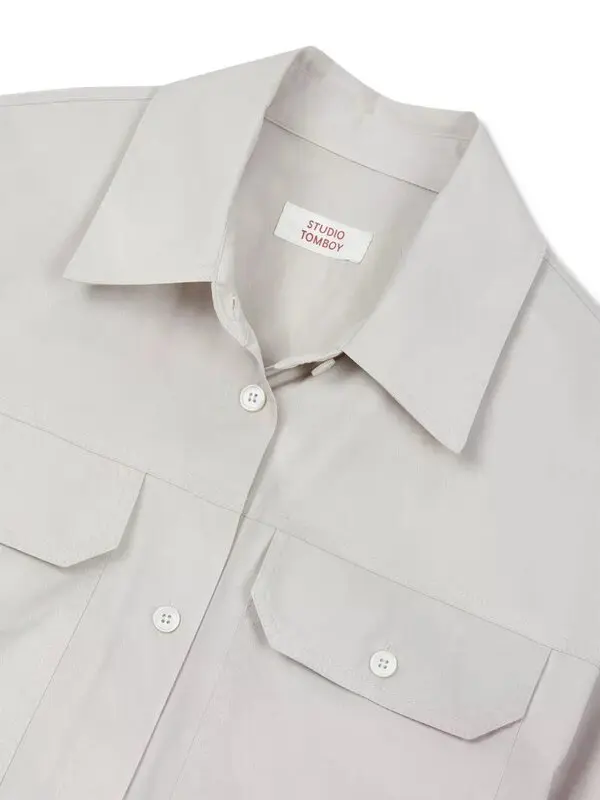 STUDIO TOMBOY Two-pocket Button-up Shirt - Grey