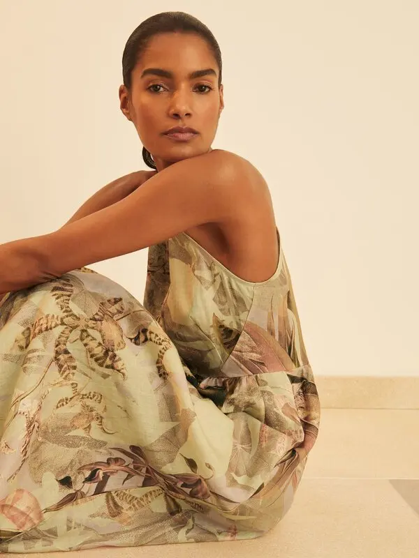 NEW YORK BOTANICAL GARDENS Anna | Nybg Linen Floral Midi Dress