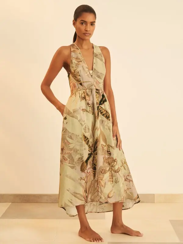 NEW YORK BOTANICAL GARDENS Anna | Nybg Linen Floral Midi Dress
