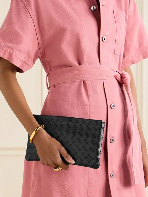 Bottega Veneta Medium Intrecciato Leather Pouch