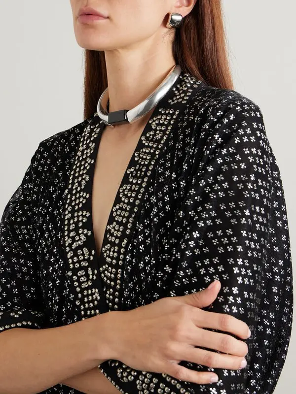 Isabel Marant Silver-tone Leather And Resin Choker