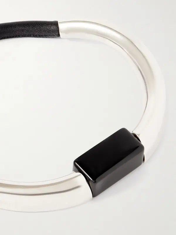 Isabel Marant Silver-tone Leather And Resin Choker