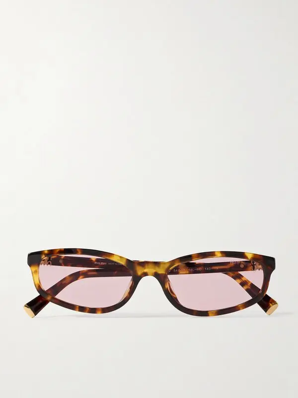 Miu Miu Oval-frame Sunglasses - Tortoiseshell