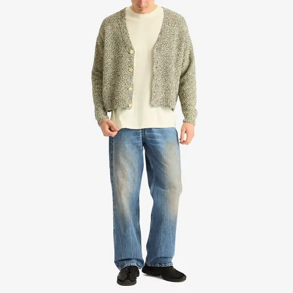 Auralee Cotton Cashmere Cord Knit Cardigan