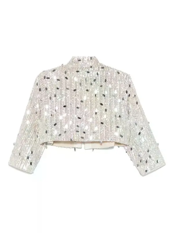 DE SANTIS Sequin-embellished Cropped Jacket