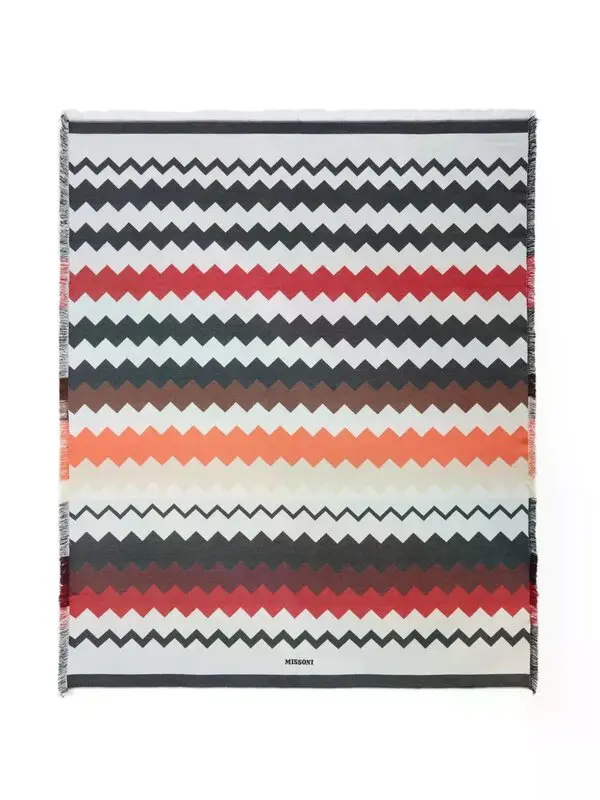 Missoni Fouta Bath Towel Zigzag In Cotton - Black
