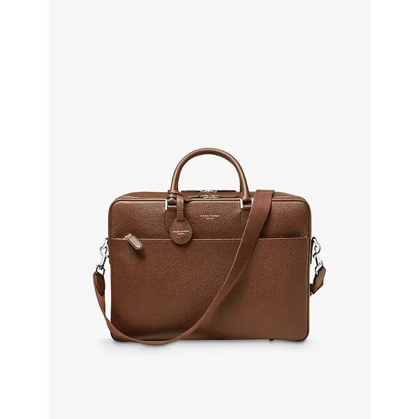 ASPINAL OF LONDON 48hr Mount Street Leather Travel Bag - Tobacco