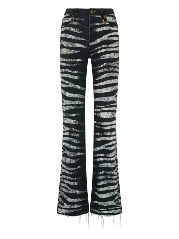 Roberto Cavalli Zebra-print Flared Jeans