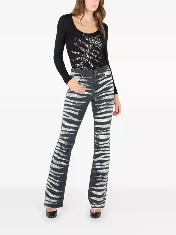 Roberto Cavalli Zebra-print Flared Jeans