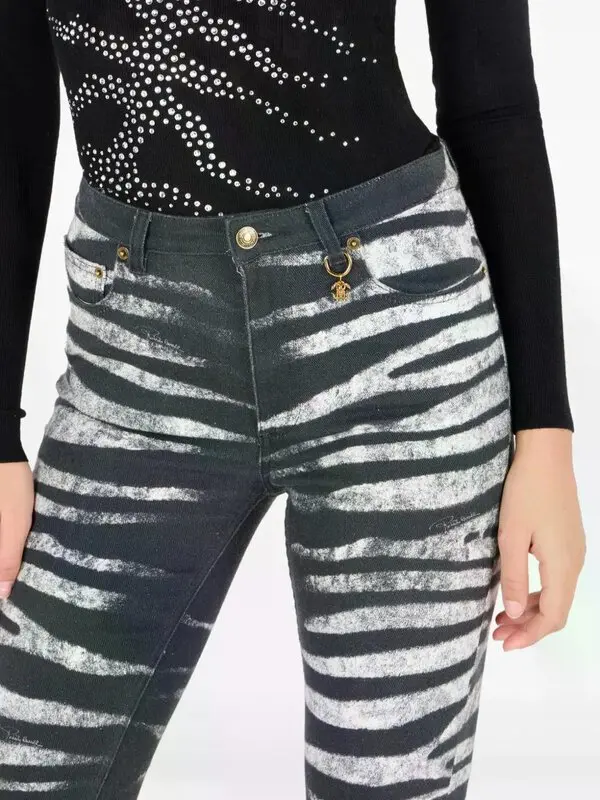 Roberto Cavalli Zebra-print Flared Jeans