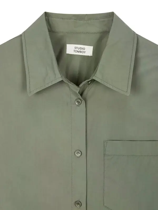 STUDIO TOMBOY Patch-pocket Shirtdress - Green