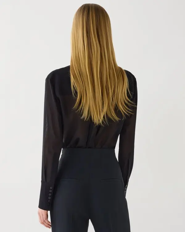 Veronica De Piante Jamie Shirt In Wool Voile - Black