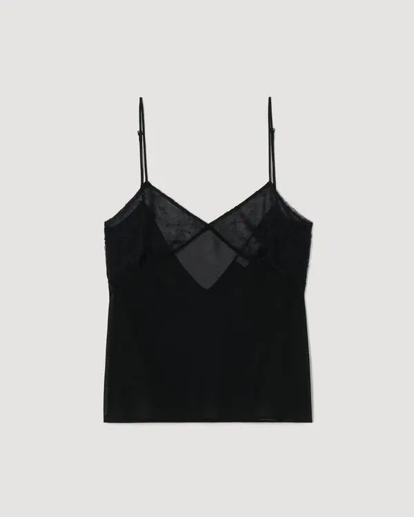 Veronica De Piante Martina Camisole In Wool & Lace