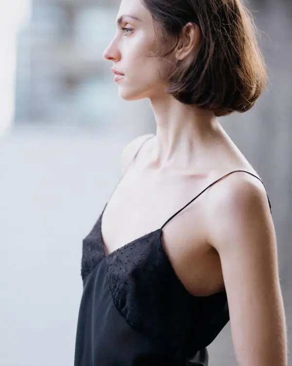 Veronica De Piante Martina Camisole In Wool & Lace