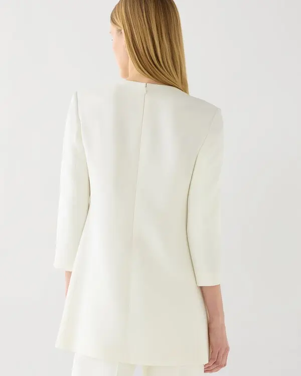 Veronica De Piante Ambar Tunic In Stretch Viscose Crepe - Off-white