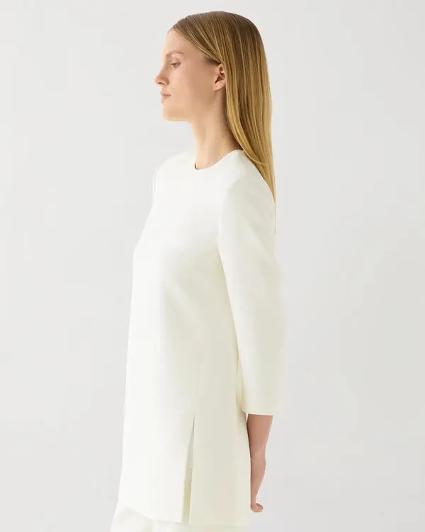 Veronica De Piante Ambar Tunic In Stretch Viscose Crepe - Off-white