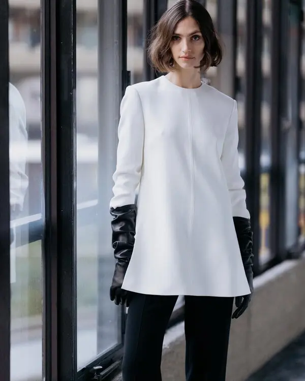 Veronica De Piante Ambar Tunic In Stretch Viscose Crepe - Off-white
