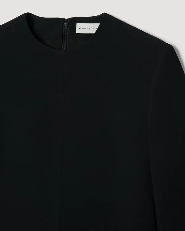 Veronica De Piante Ambar Tunic In Stretch Viscose Crepe - Black