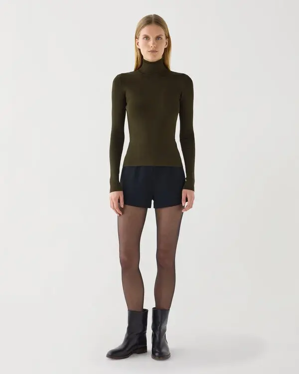 Veronica De Piante Luisa Stretch Viscose Crepe Shorts - Black
