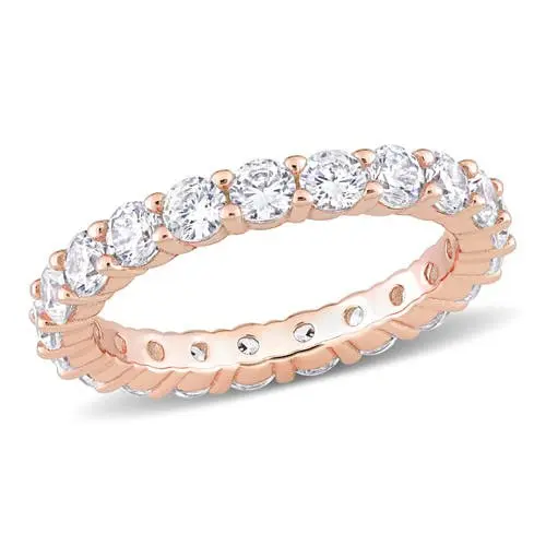 JULIANNA B. Cubic Zirconia Eternity Ring - Rose-plated