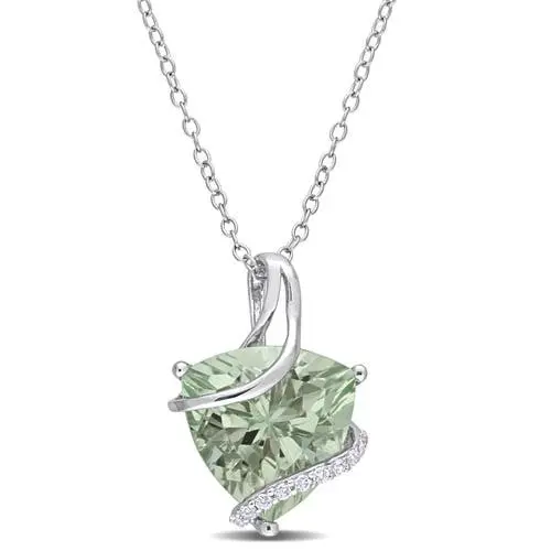 JULIANNA B. Gemstone Trilliant Necklace - Green Quartz