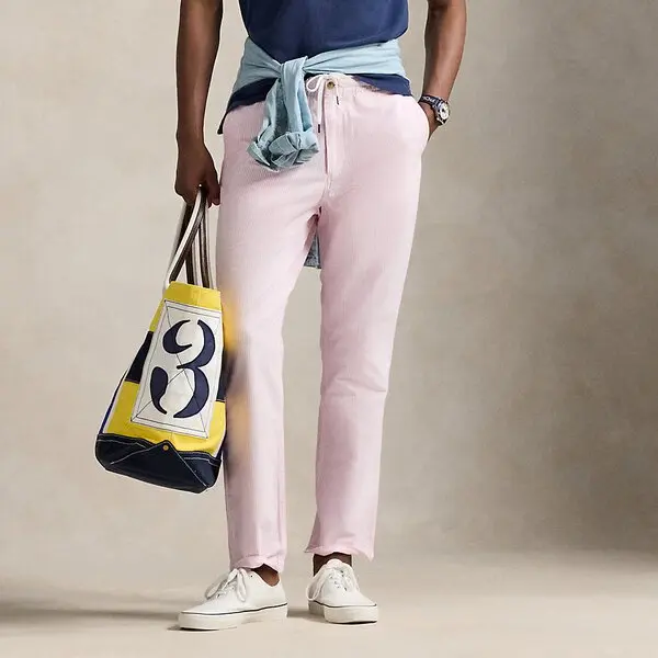 Ralph Lauren Polo Prepster Striped Pant - Rose/white
