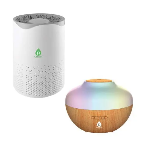 PURSONIC Fresh Air & Aromatherapy Bundle True Hepa Air Purifier & Essential Oil Diffuser - Multicolor