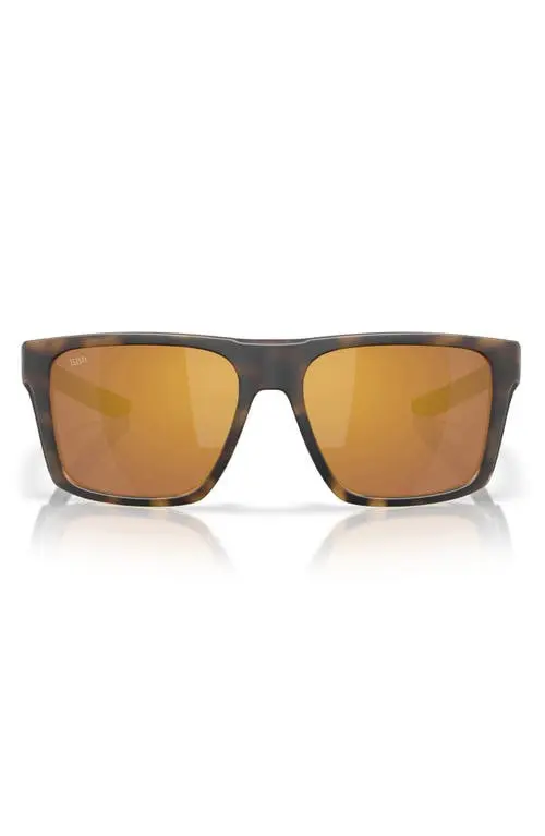 COSTA DEL MAR 57mm Polarized Square Sunglasses - Matte Tortoise/ Gold 580g