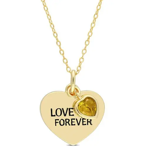 JULIANNA B. Love You Forever Heart Pendant Necklace - Citrine