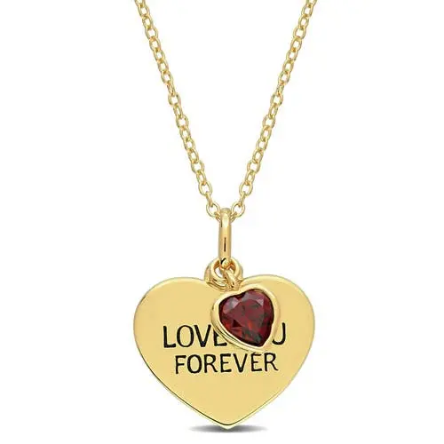 JULIANNA B. Love You Forever Heart Pendant Necklace - Garnet