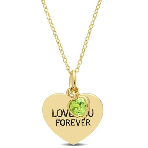 JULIANNA B. Love You Forever Heart Pendant Necklace - Peridot