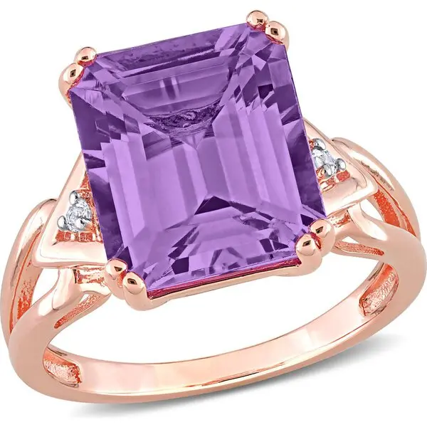 JULIANNA B. Gemstone And White Topaz Cocktail Ring - Amethyst/rose-plated