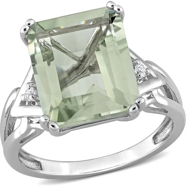 JULIANNA B. Gemstone And White Topaz Cocktail Ring - Green Quartz