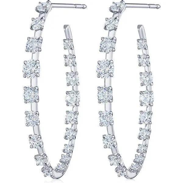 Kwiat Starry Night Diamond Hoop Earrings - White Gold