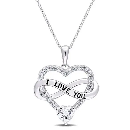 JULIANNA B. Cubic Zirconia Infinity Heart Necklace - Sterling Silver