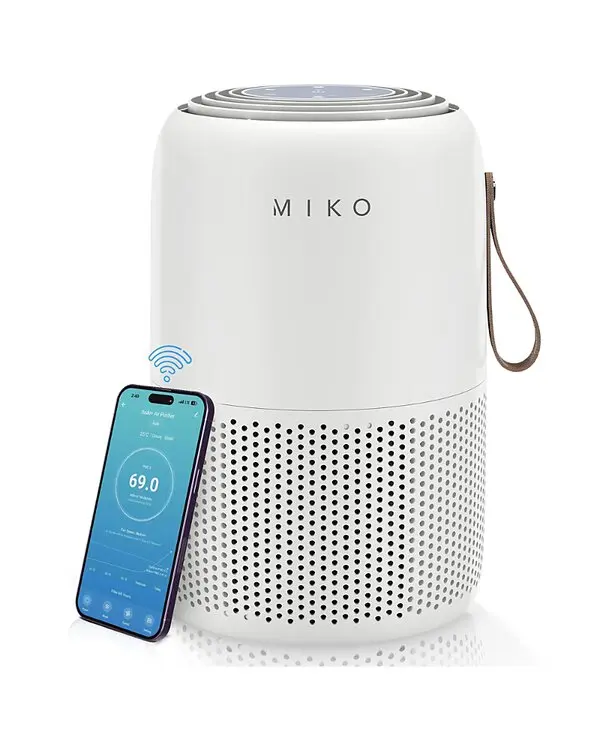 MIKO Hepa Smart Air Purifier Up To 770 Sqft App Controlled - White