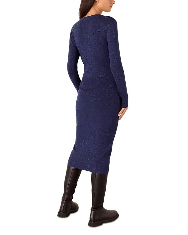 Whistles Annie Sparkle Knit Midi Dress - Navy