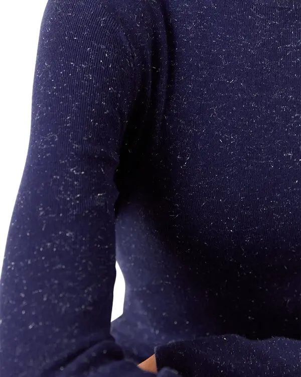Whistles Annie Sparkle Knit Midi Dress - Navy