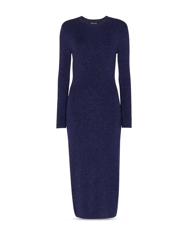 Whistles Annie Sparkle Knit Midi Dress - Navy