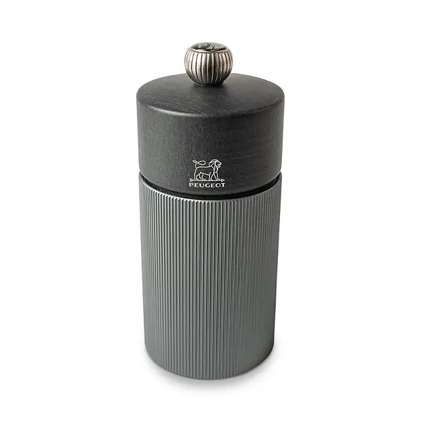 PEUGEOT Line Pepper Mill, Natural Aluminum, 5 - Dark Beechwood With Dark Aluminum