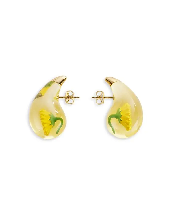 Bottega Veneta Small Sunflower Drop Earrings - Clear/yellow