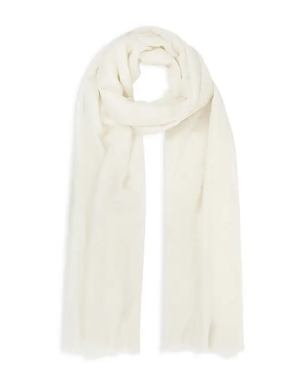 REISS Heidi Plain Wool-blend Lightweight Scarf - Off White