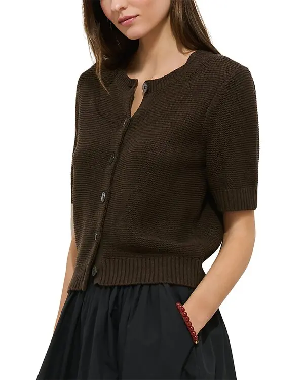ALEX MILL Elle Linen Cotton Sweater - Roasted Bean